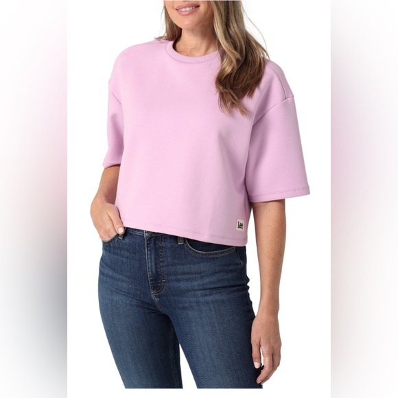 Lee | Tops | Nwtlee Womens Cropped Sweater Short Sleeve Top Sugar ...